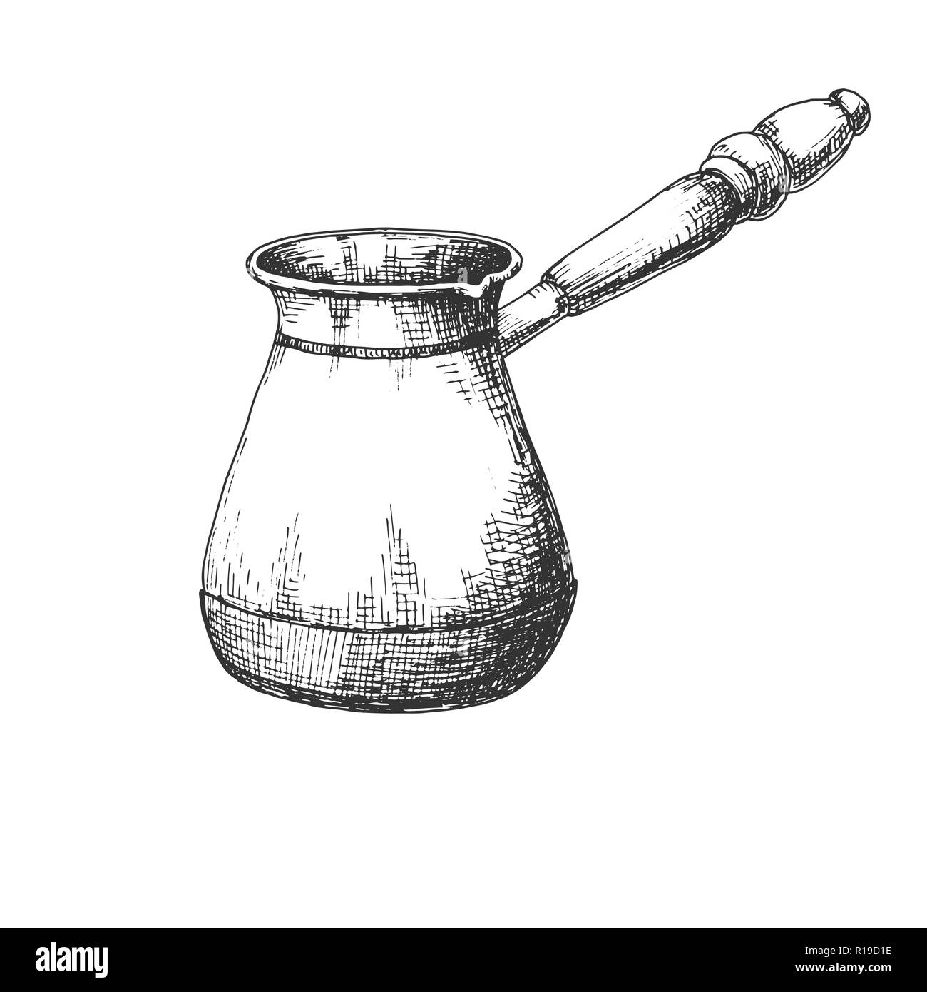 Turkish coffee pot sketch Black and White Stock Photos & Images - Alamy