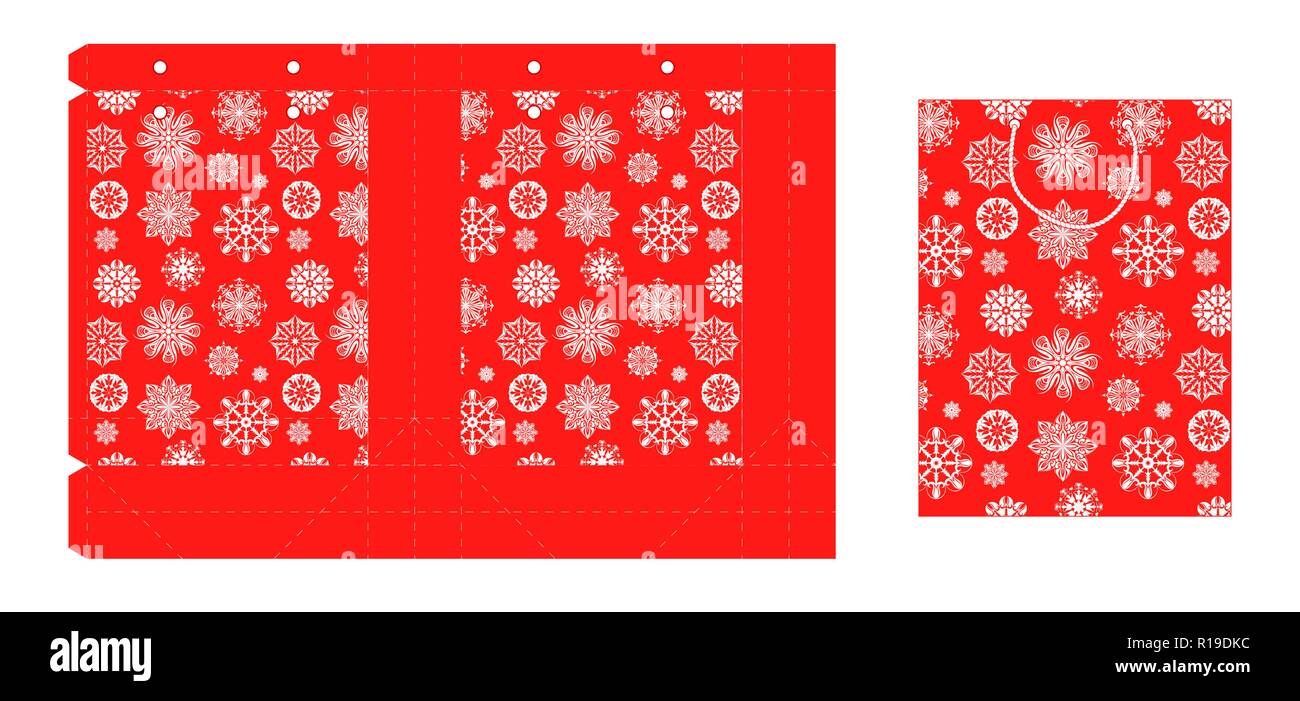 New Year's packing. Template paper gift package. Background with ...