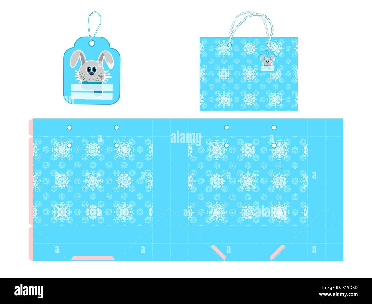 New Year's packing. Template paper gift package. Background with ...