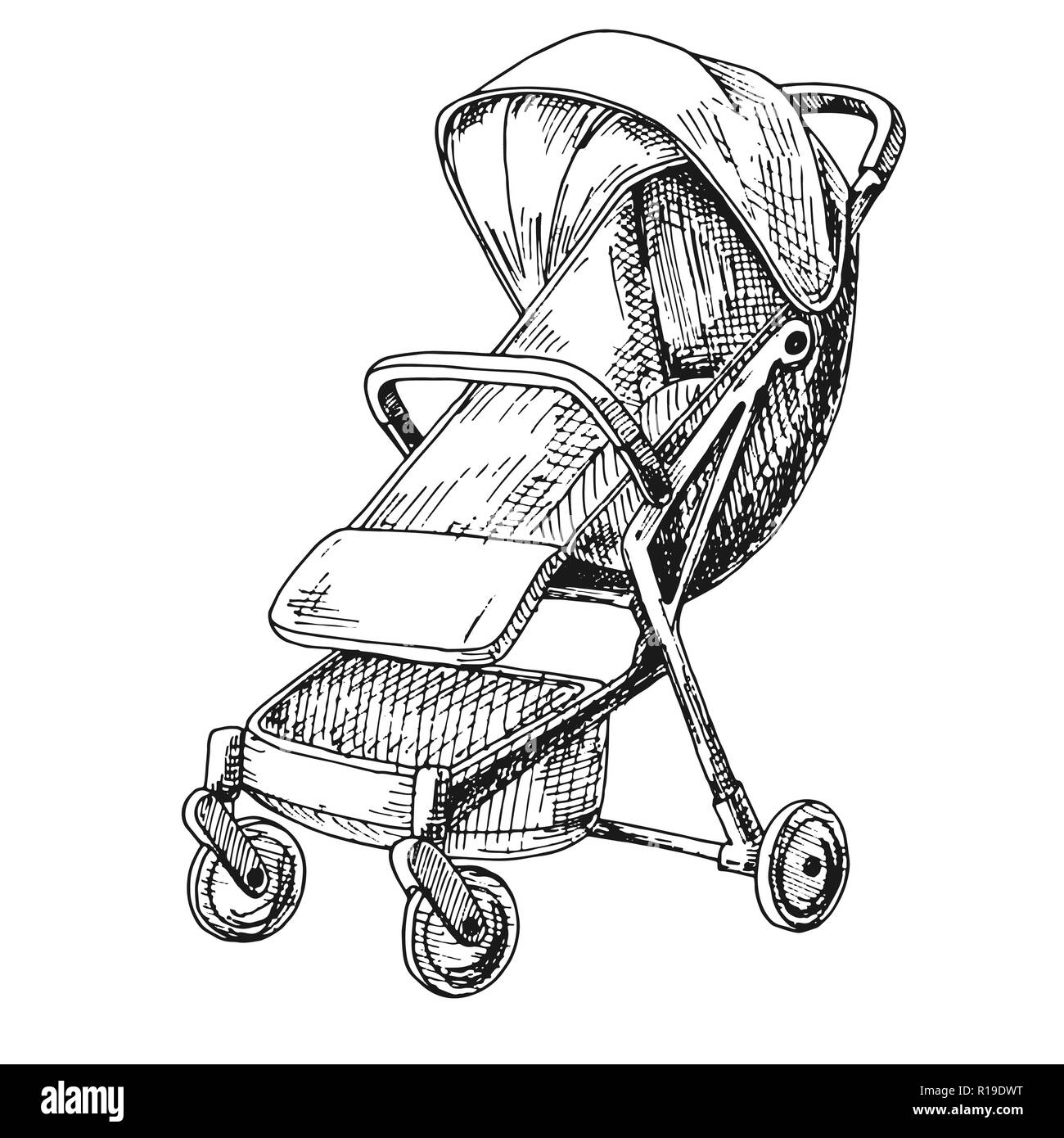 Sketch stroller for walks. Vector illustration Stock Vector Image & Art ...