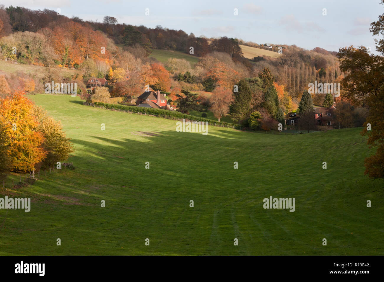 valley views at Seale near Guildford & Farnham, Surrey, England Stock ...