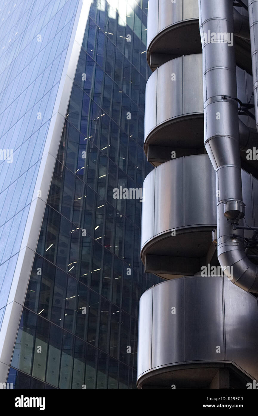glass and steel buildings in London Stock Photo - Alamy