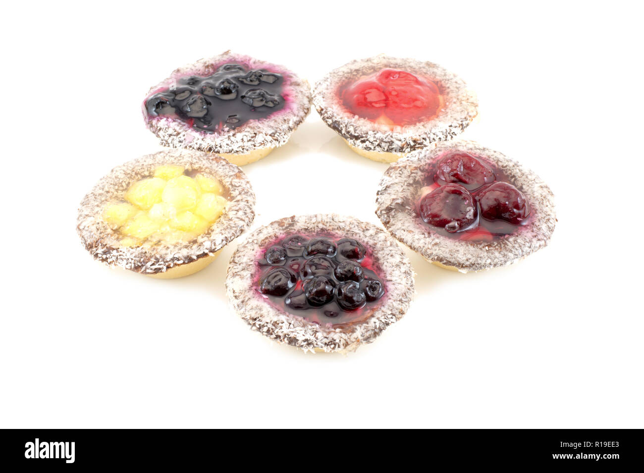 Five baskets Cake with pineapple strawberry blueberry currant and ...