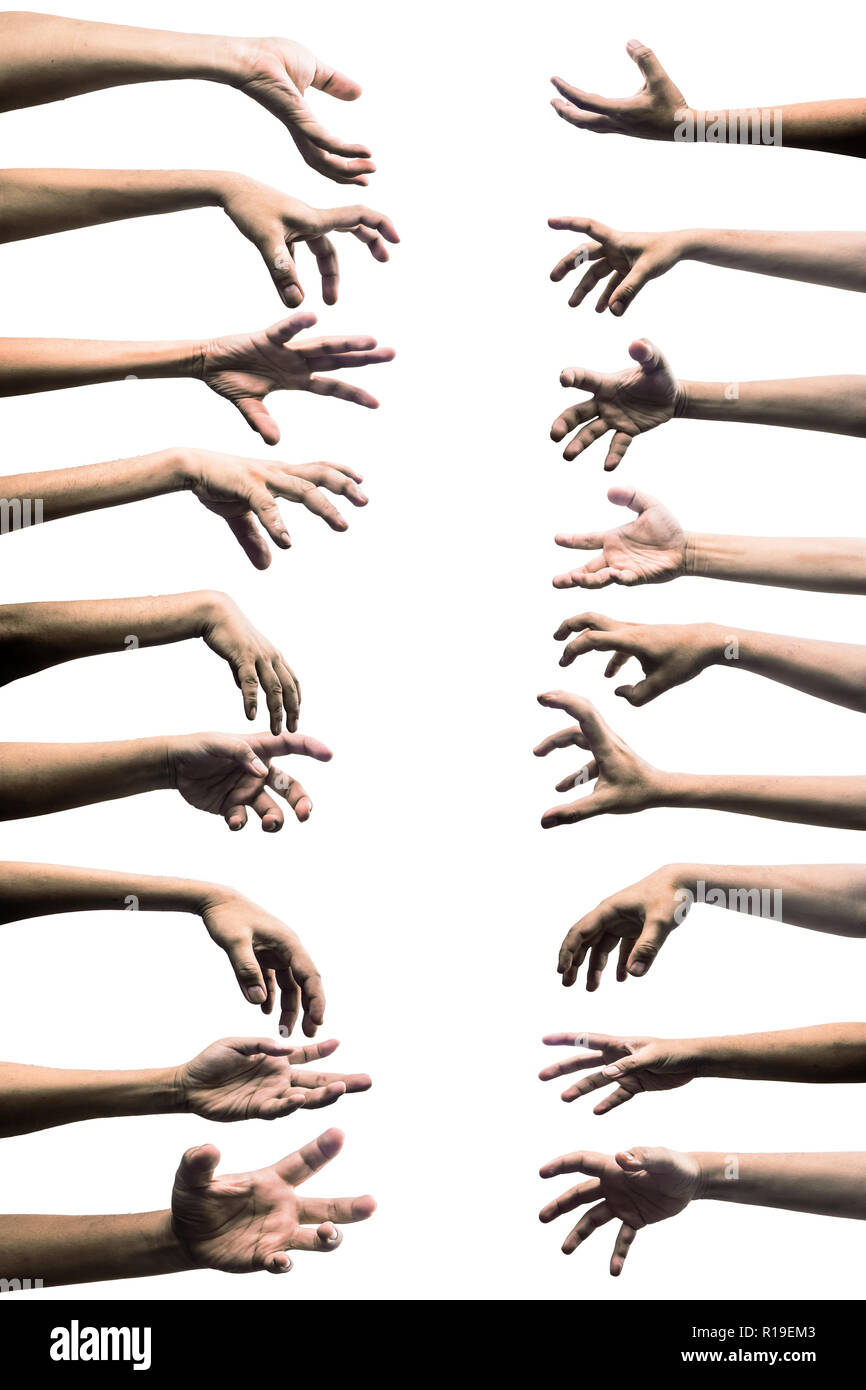 scary zombie hand isolated on white background Stock Photo - Alamy
