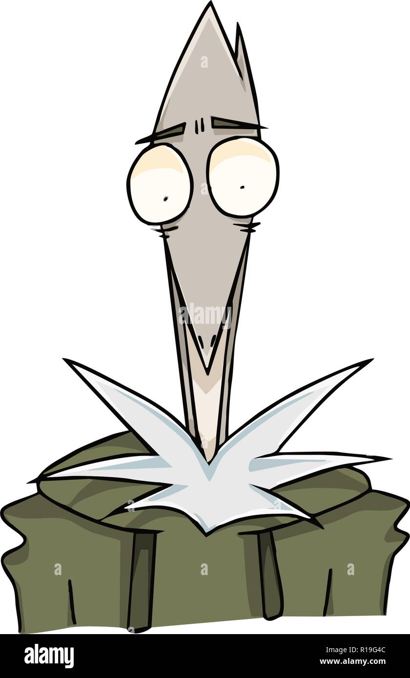 Vector isolated drawing of a character who does not feel confident ...