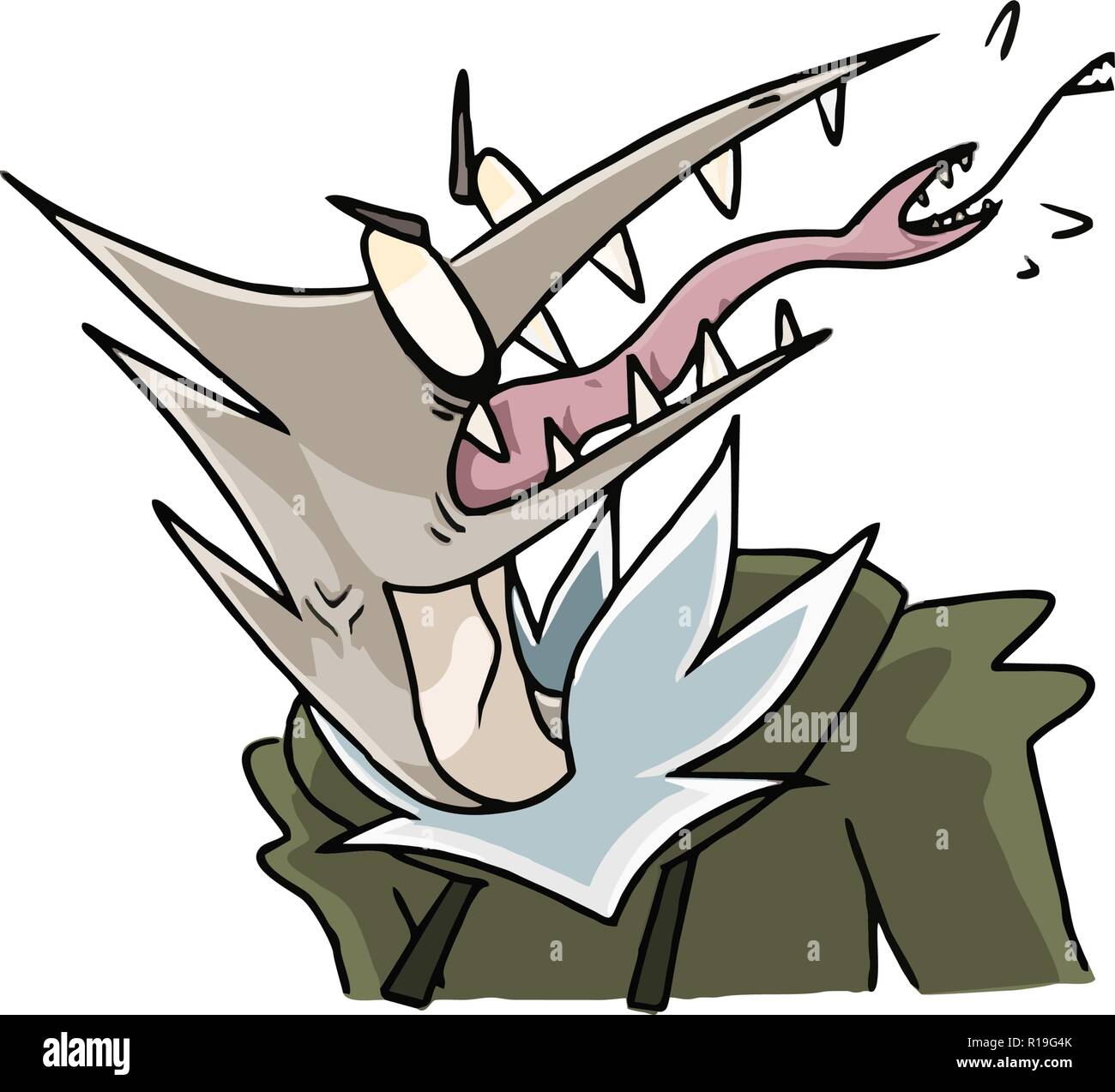 Vector isolated drawing of a character who looks ferocious and menacing ...