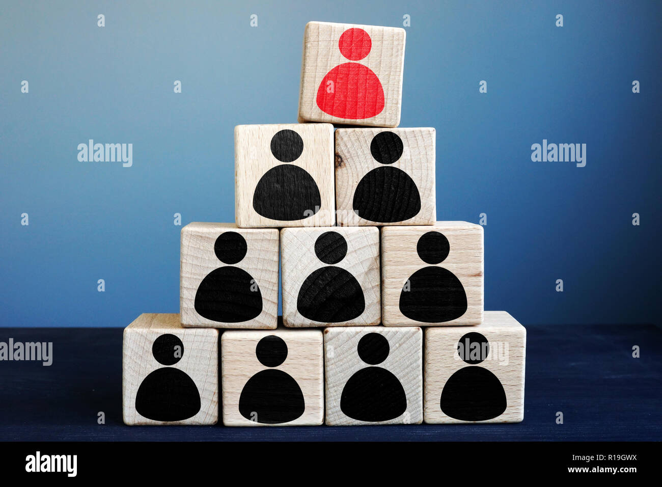 Human resource management HRM. Business structure. Pyramid from cubes ...