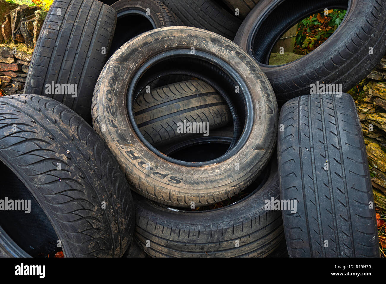 Flytipping rubbish tyres pollution hi-res stock photography and images ...