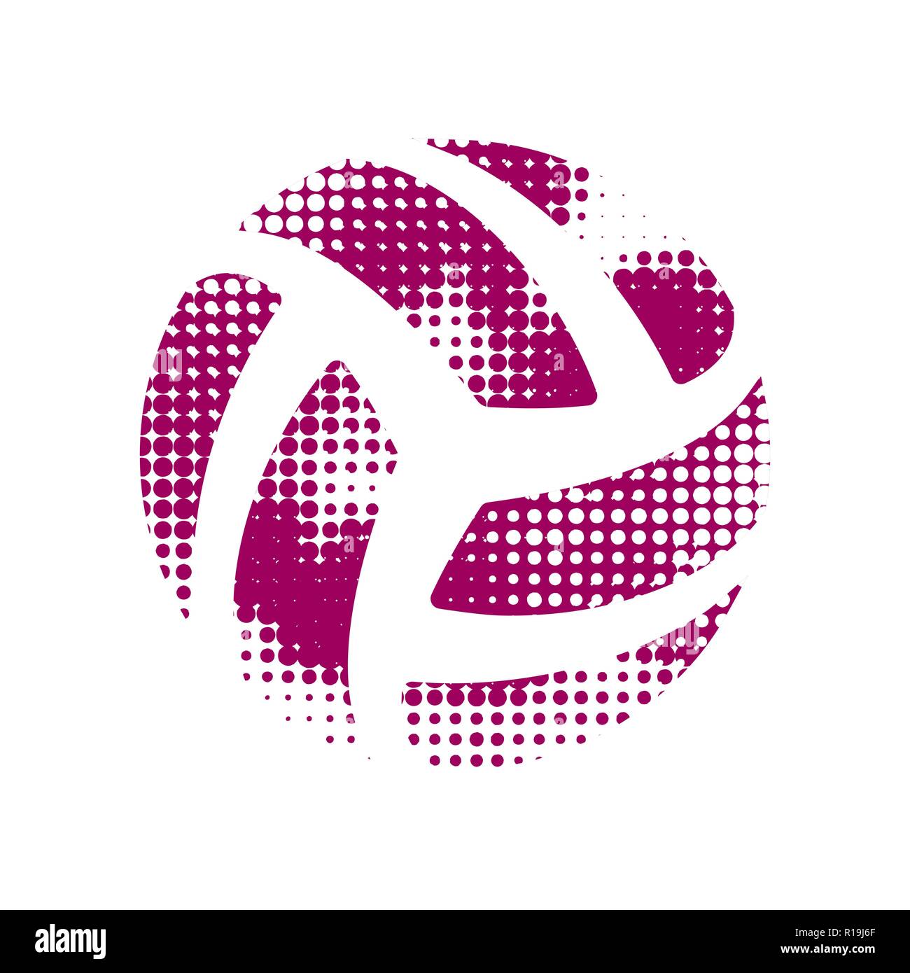 Dark pink abstract volleyball symbol isolated on white background Stock ...