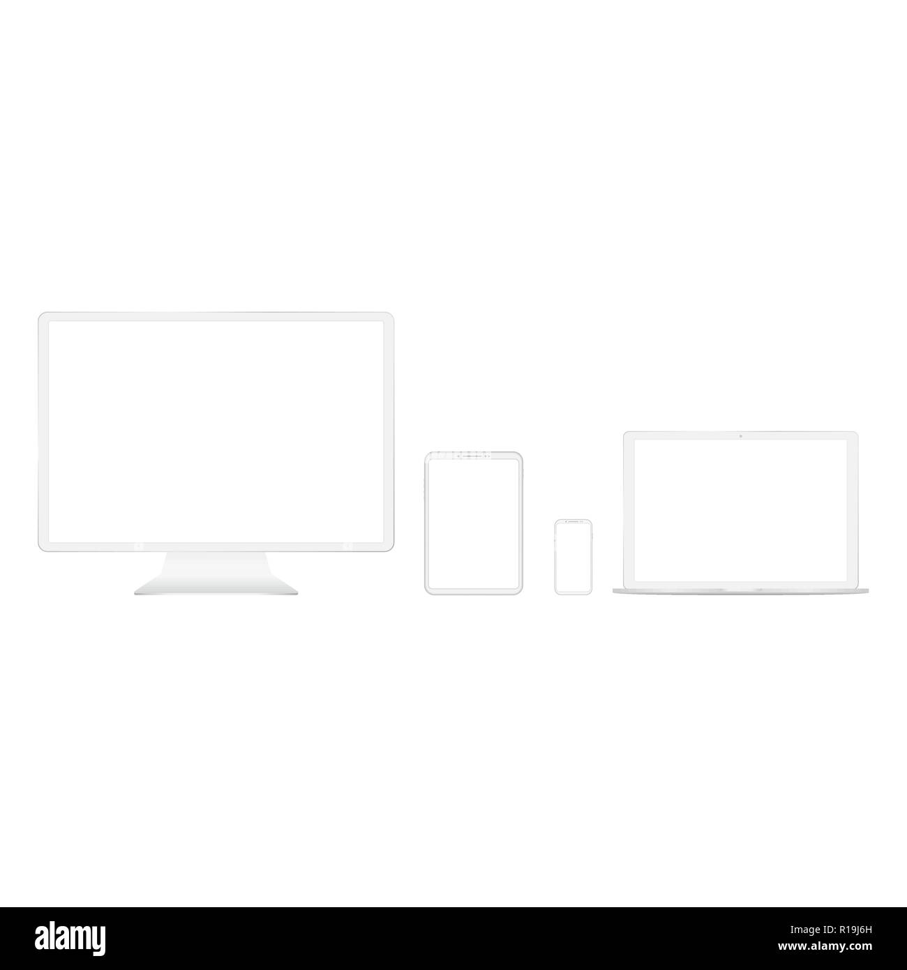 White custom made devices isolated on white background Stock Vector ...