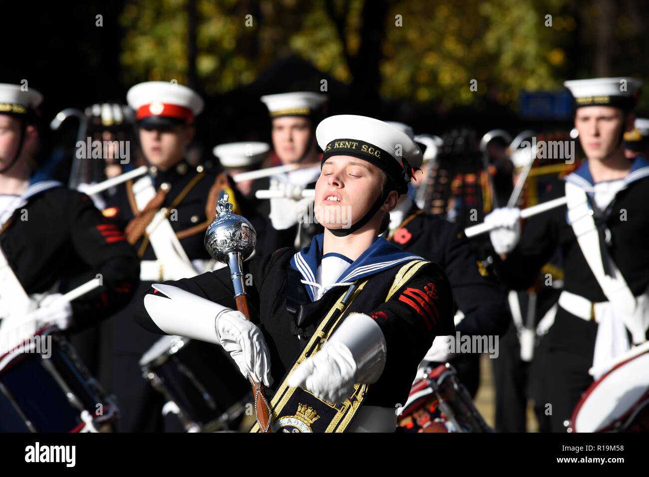 Sea Cadets London Area marching band in the Lord Mayor's Show Parade ...