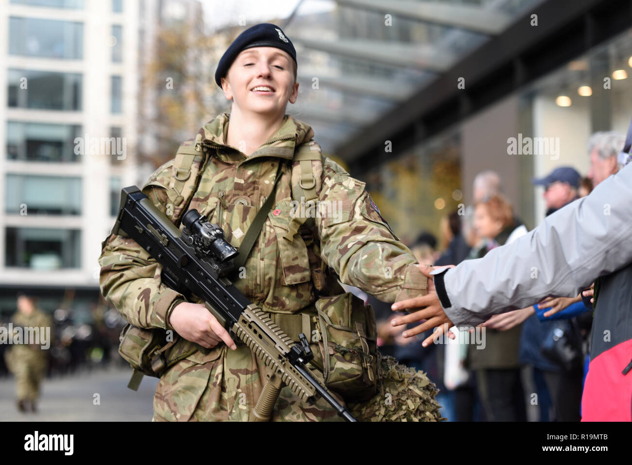 Female British soldier of the Royal Yeomanry in the Lord Mayor's Show ...