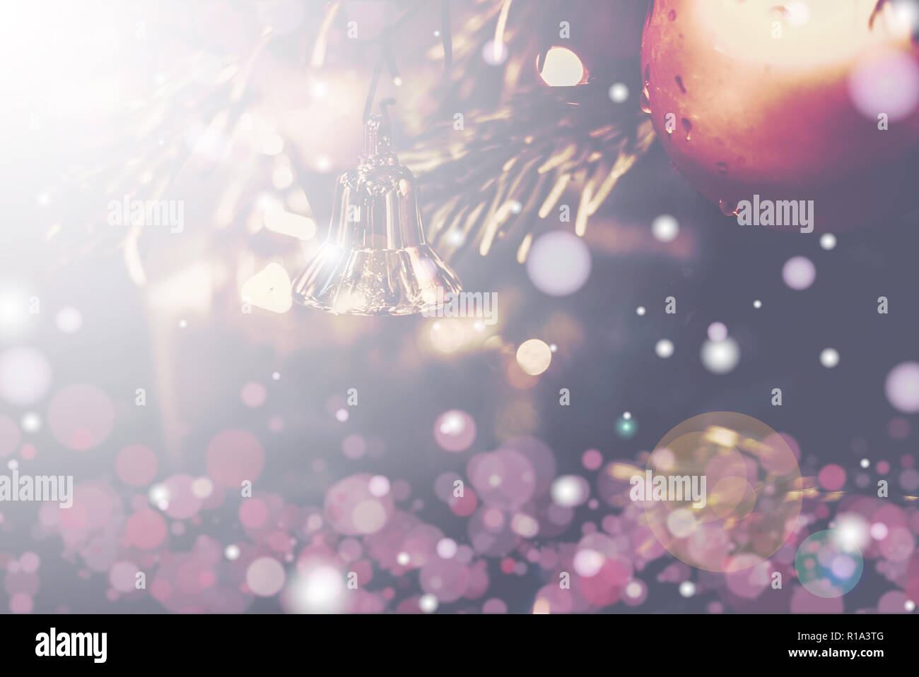 christmas background with bokeh light Stock Photo - Alamy