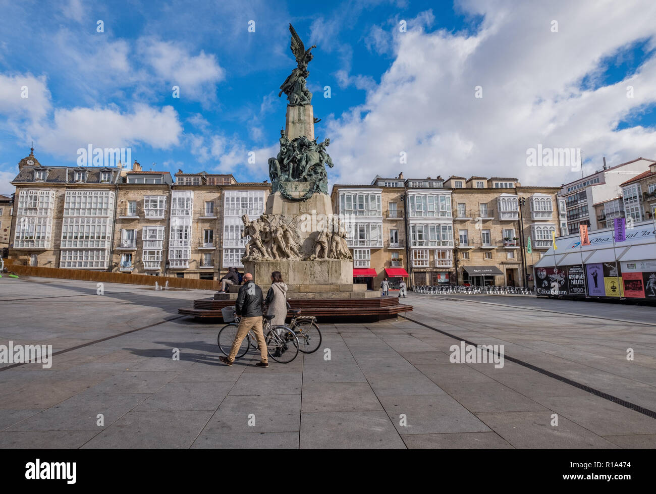 Plaza de la Virgen Blanca, Vitoria-Gasteiz, Alava, Basque Country ...