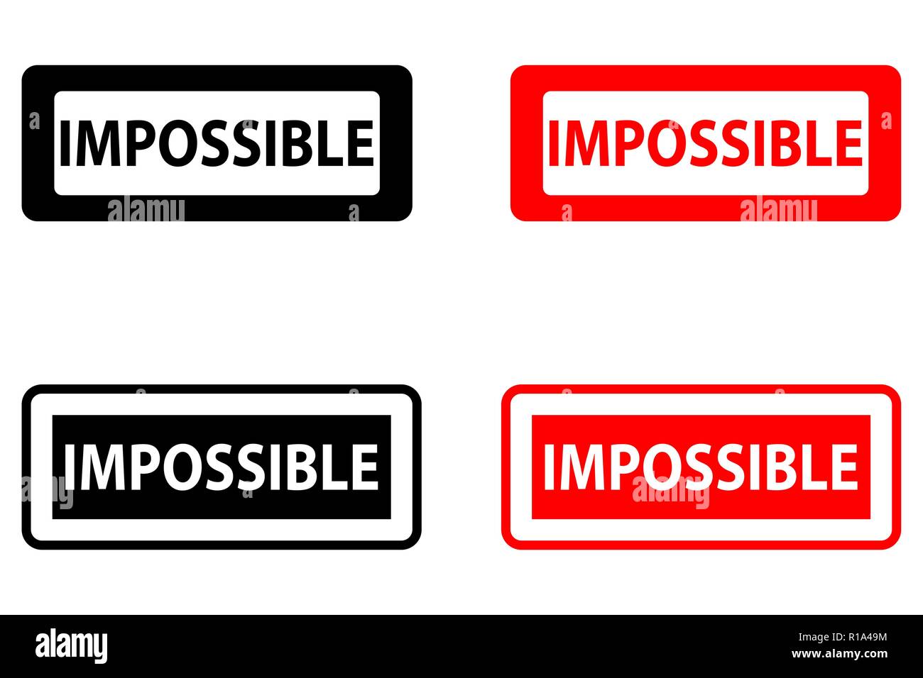 Impossible - rubber stamp - vector - black and red Stock Vector Image ...