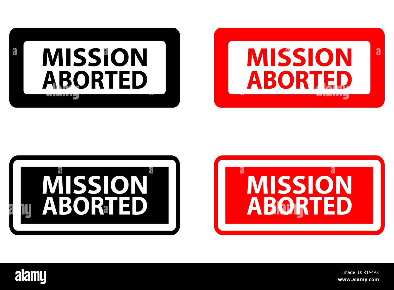 Mission aborted - rubber stamp - vector - black and red Stock Vector ...