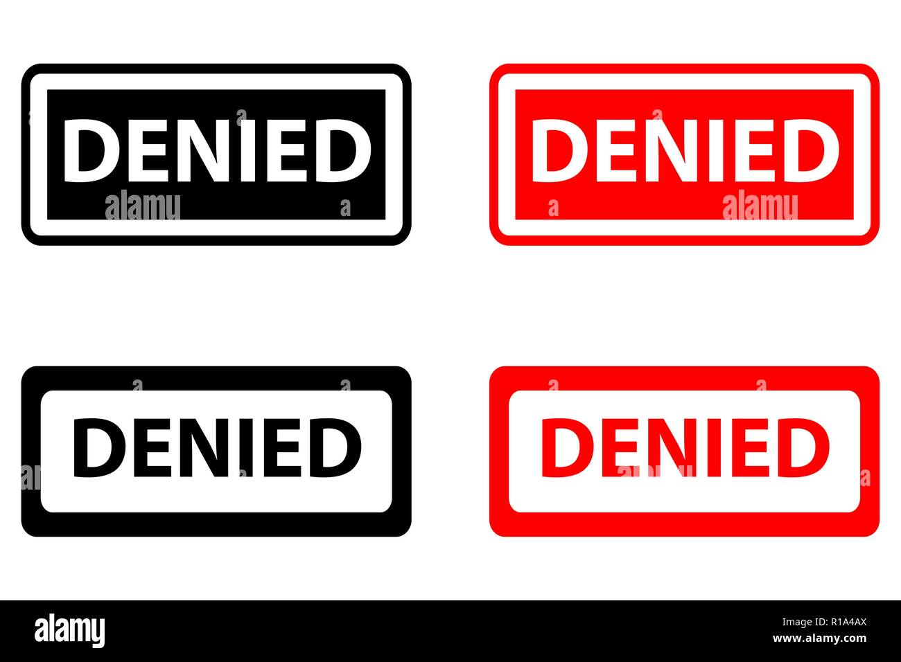 Denied - rubber stamp - vector - black and red Stock Vector Image & Art ...