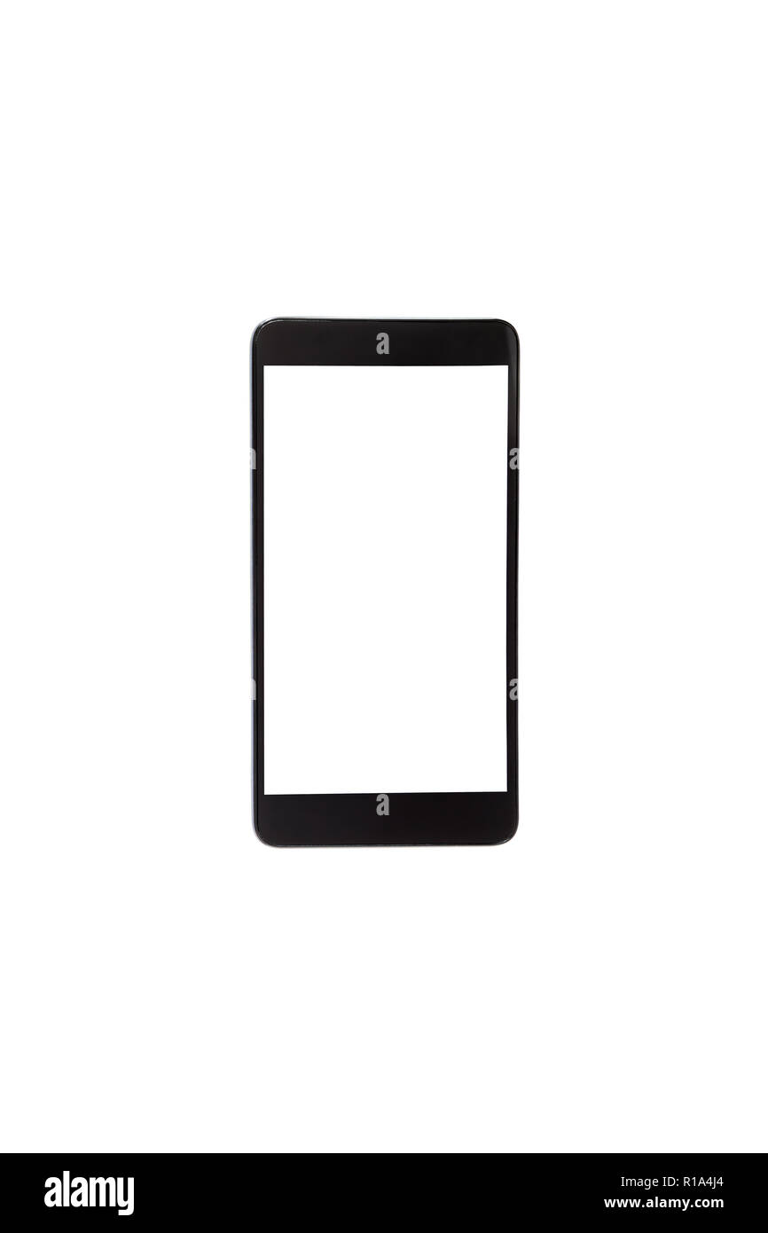 Smartphone black color close-up isolated on white background with ...