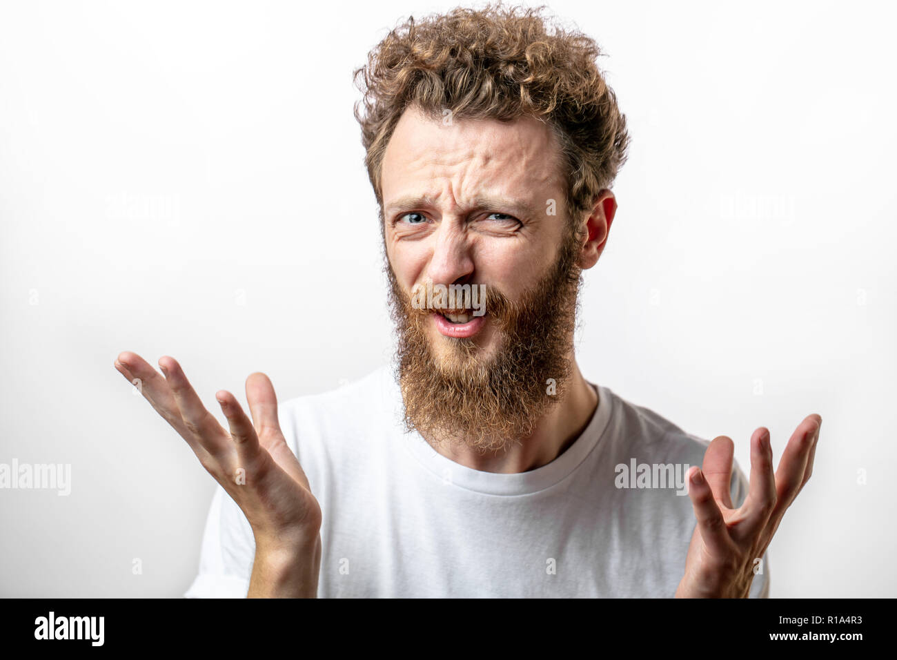 Boy man annoyed looking up hi-res stock photography and images - Alamy