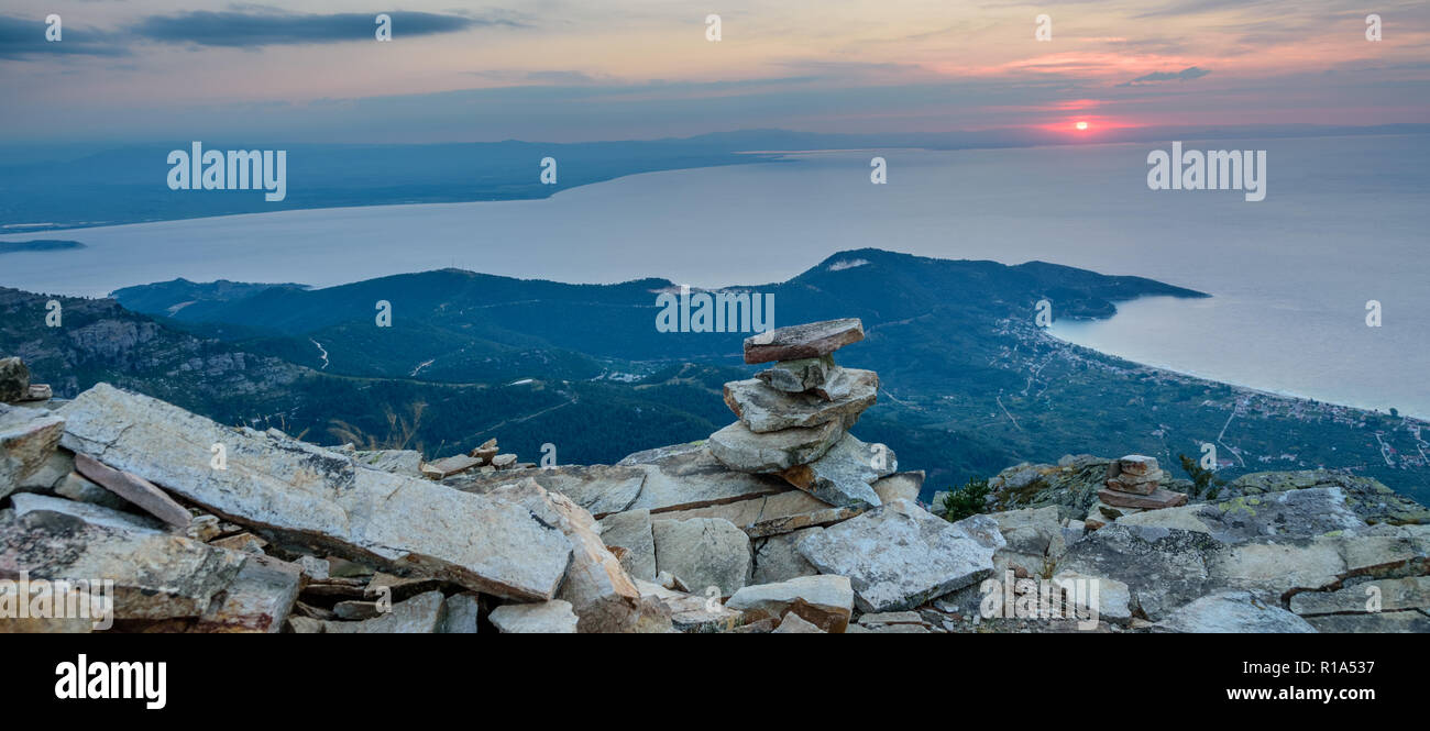 Amazing mountain landscape from the Greek island of Thassos ...