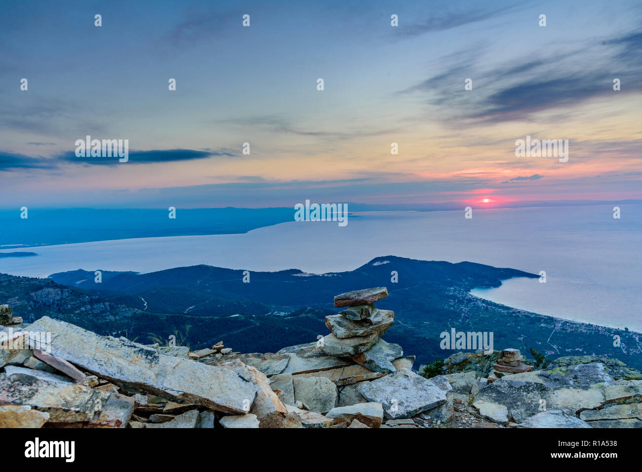Amazing mountain landscape from the Greek island of Thassos ...