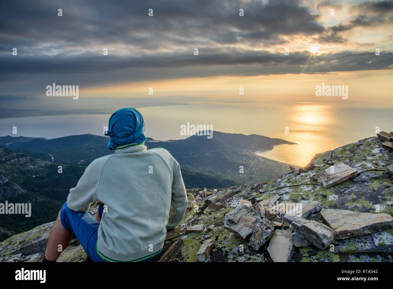Amazing mountain landscape from the Greek island of Thassos ...