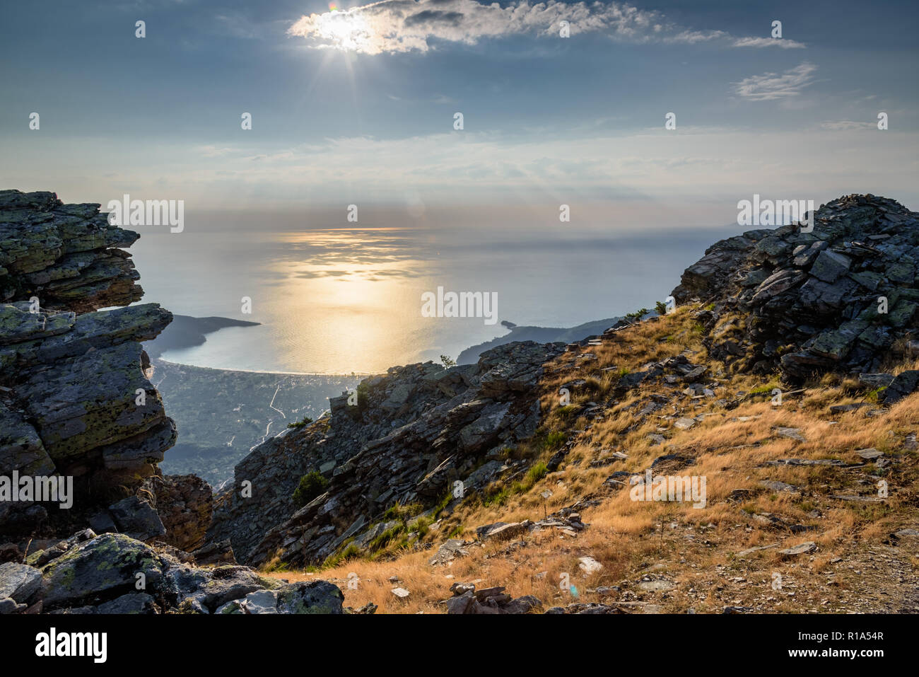 Amazing mountain landscape from the Greek island of Thassos ...