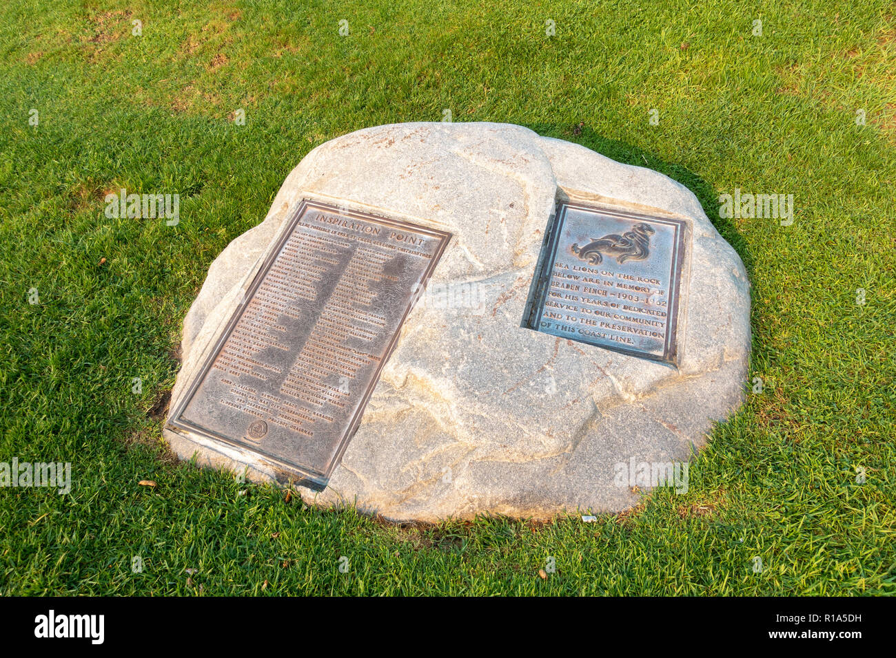 Memorial plaques for Braden Finch near Inspiration Point, overlooking ...