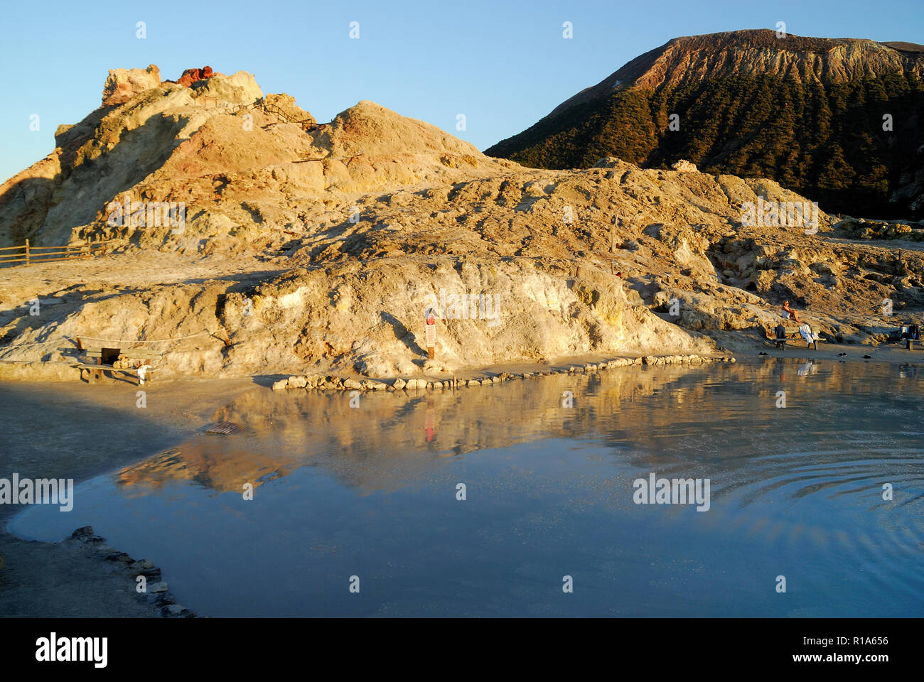 Aeolian islands, Sicily, Italy. Vulcano island, the Pozza deiFanghi ...