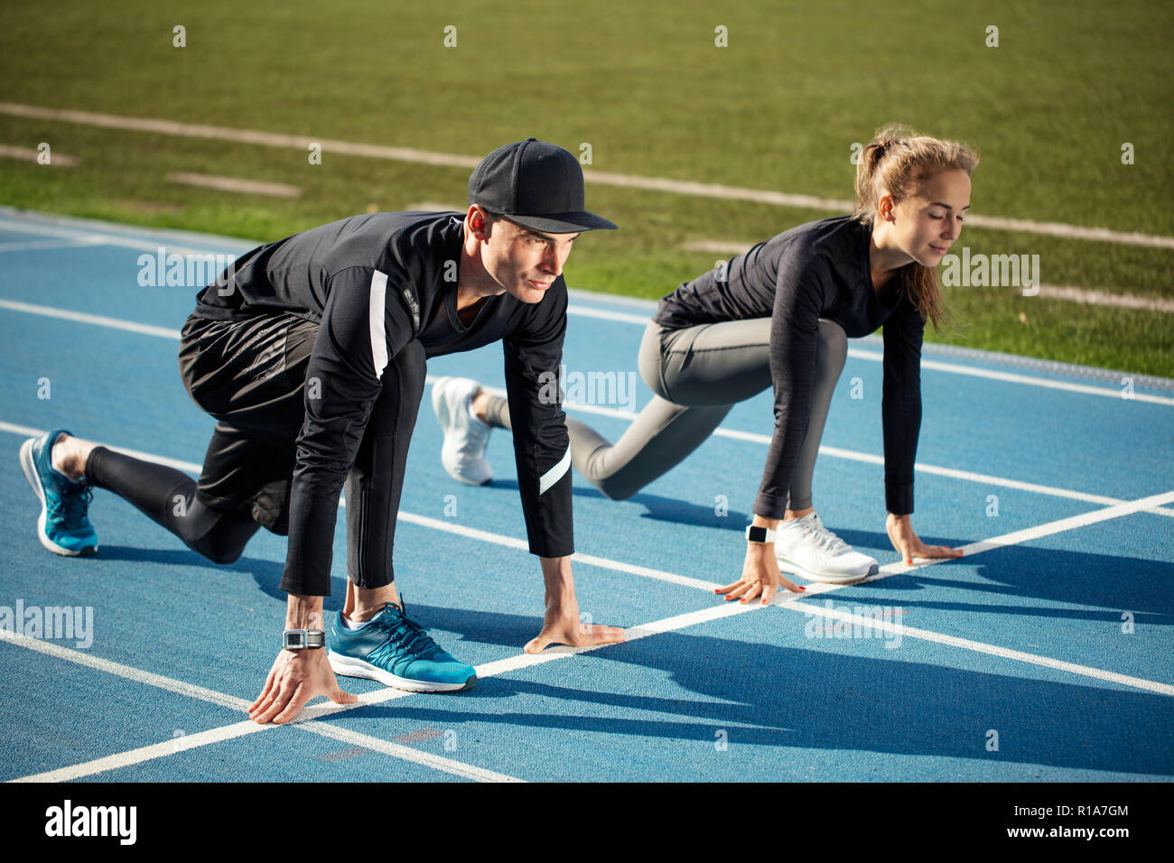 close up side view full length photo.competitive sport Stock Photo - Alamy