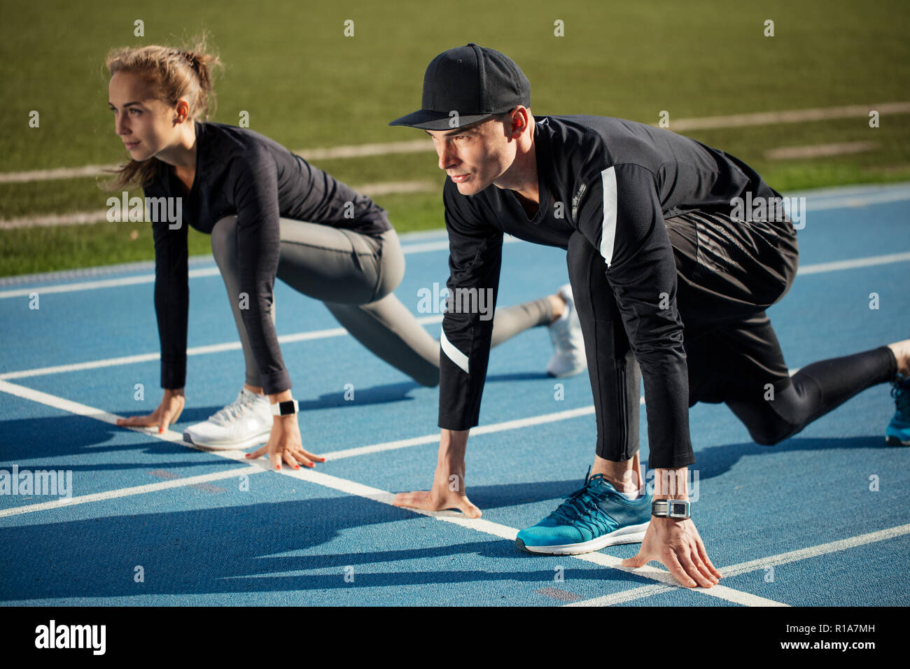 the beginning of the marathon Stock Photo - Alamy