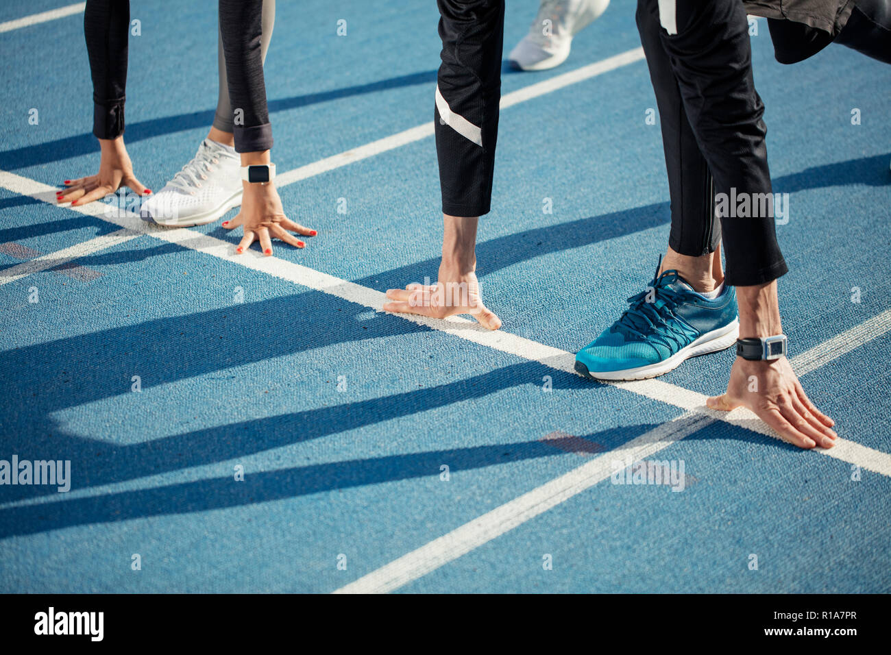 low start.close up side view cropped photo Stock Photo - Alamy