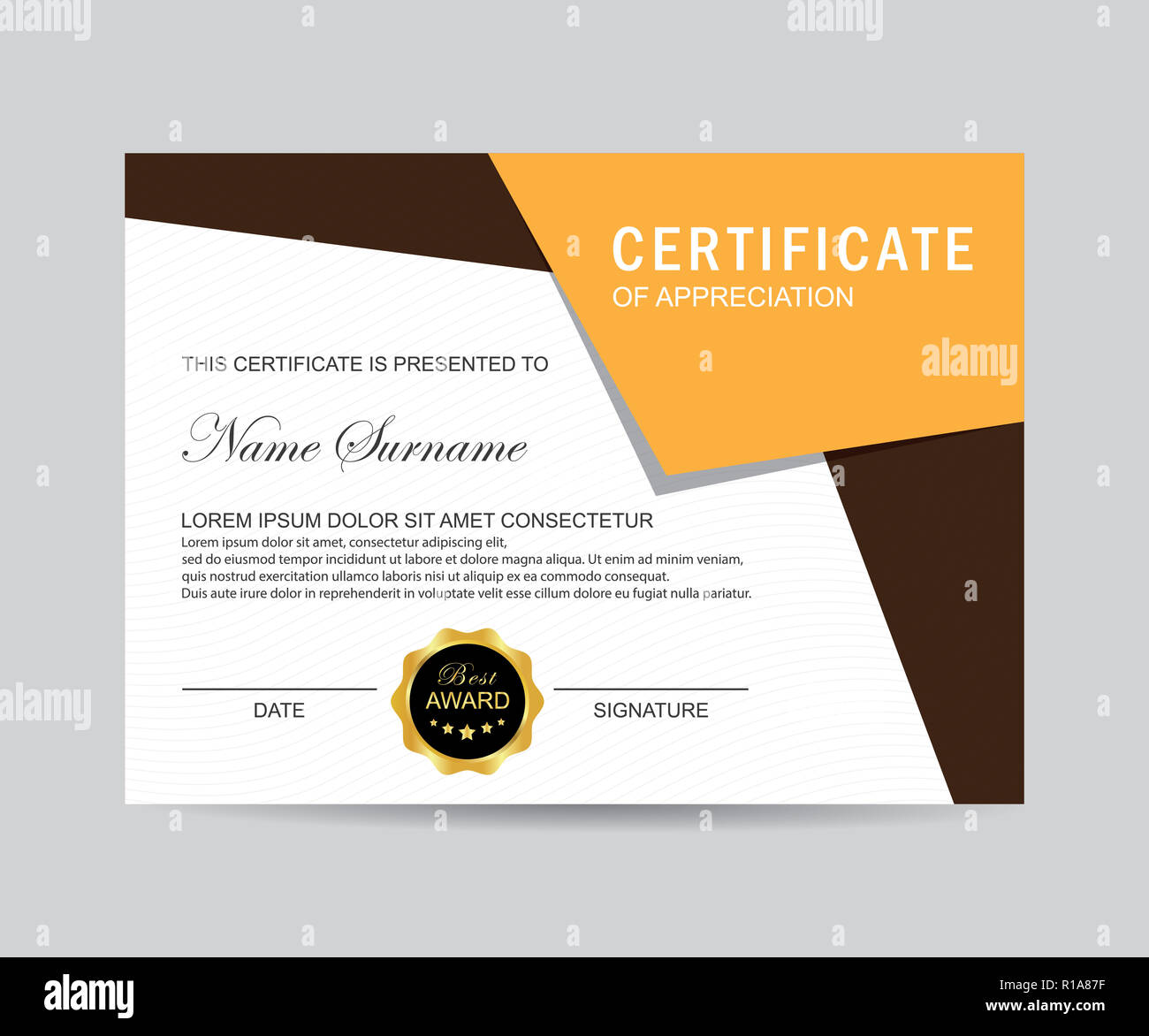 Modern trendy certificate template Stock Photo - Alamy