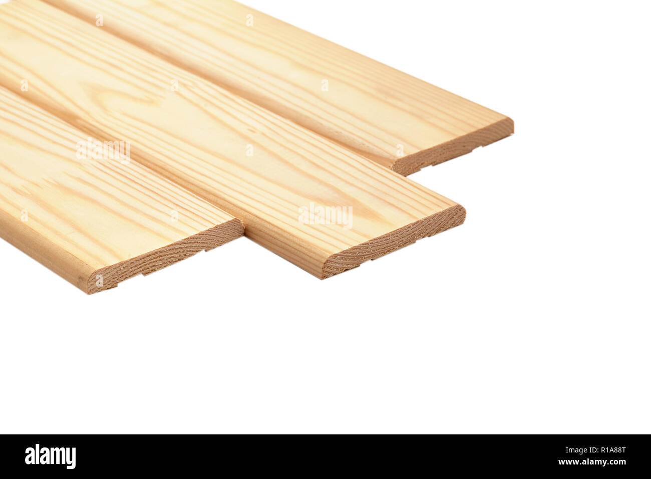 Wooden lining on a white background, isolated Stock Photo - Alamy