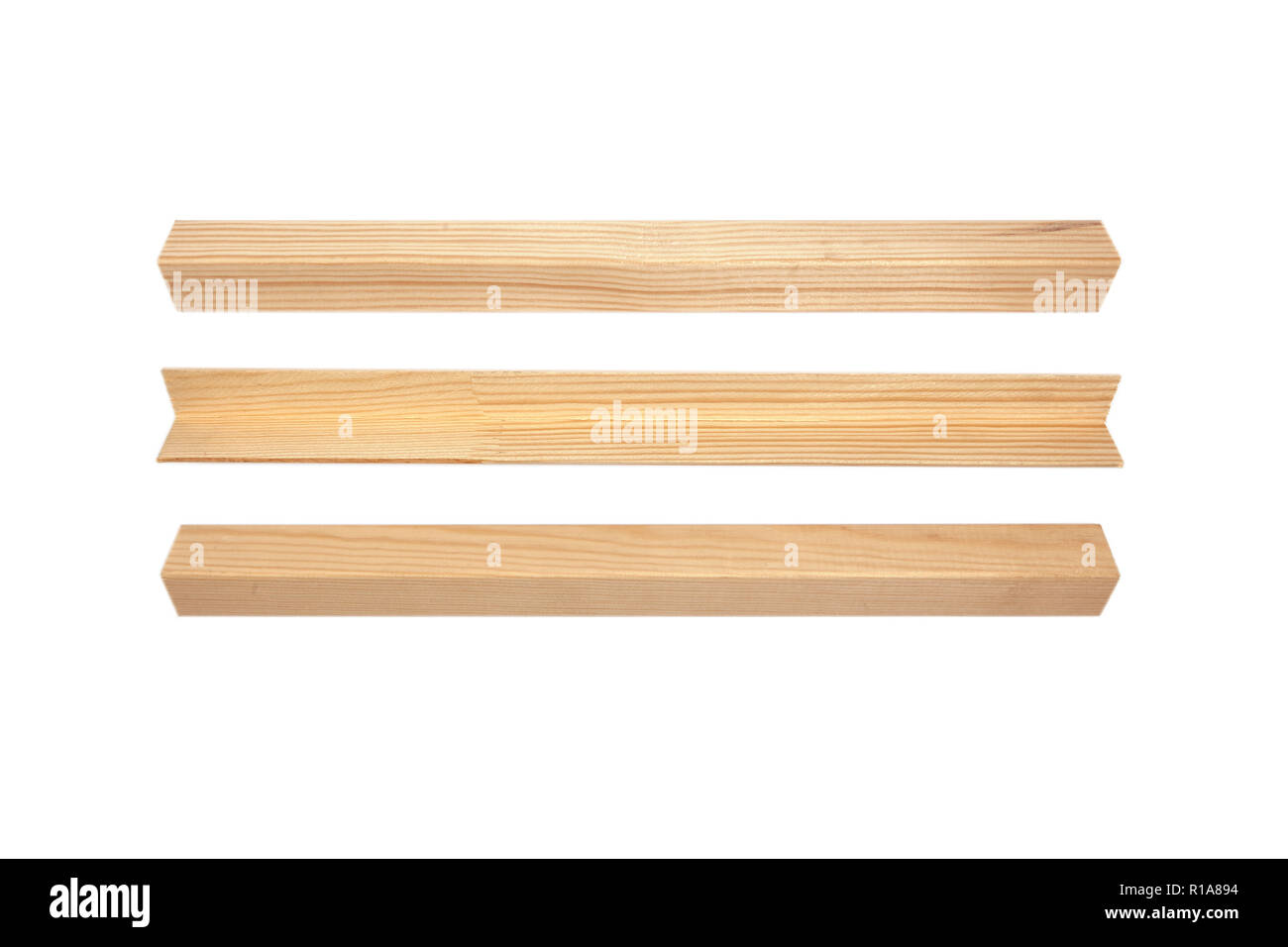 Wood rectangle pieces isolate on white Stock Photo - Alamy