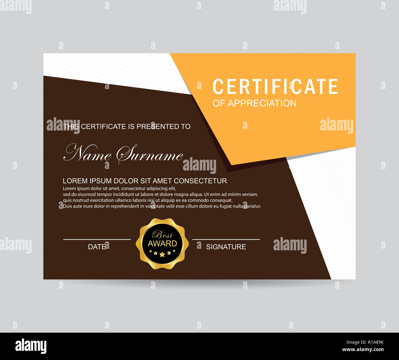 Modern trendy certificate template Stock Photo - Alamy