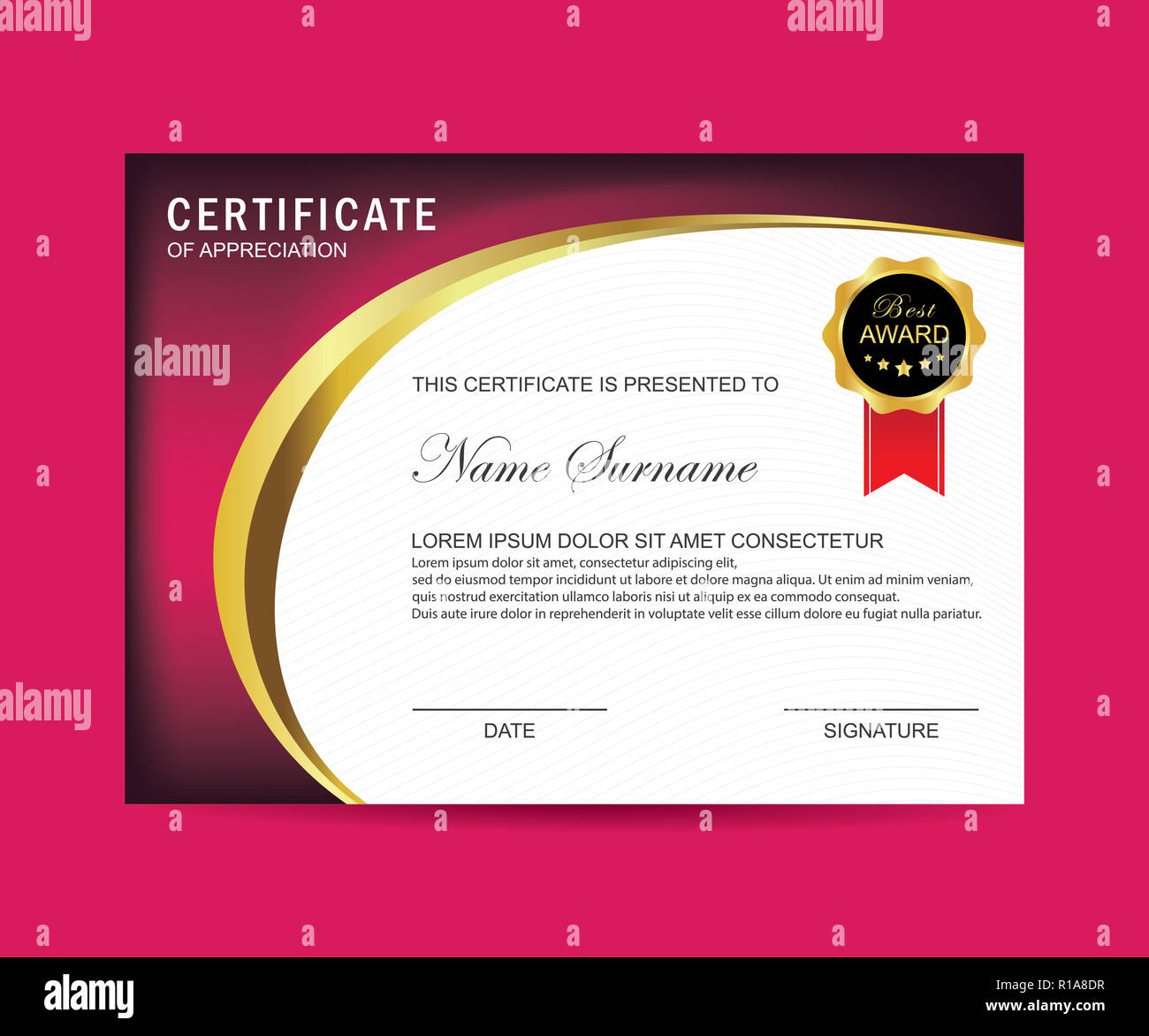 Modern trendy certificate template Stock Photo - Alamy