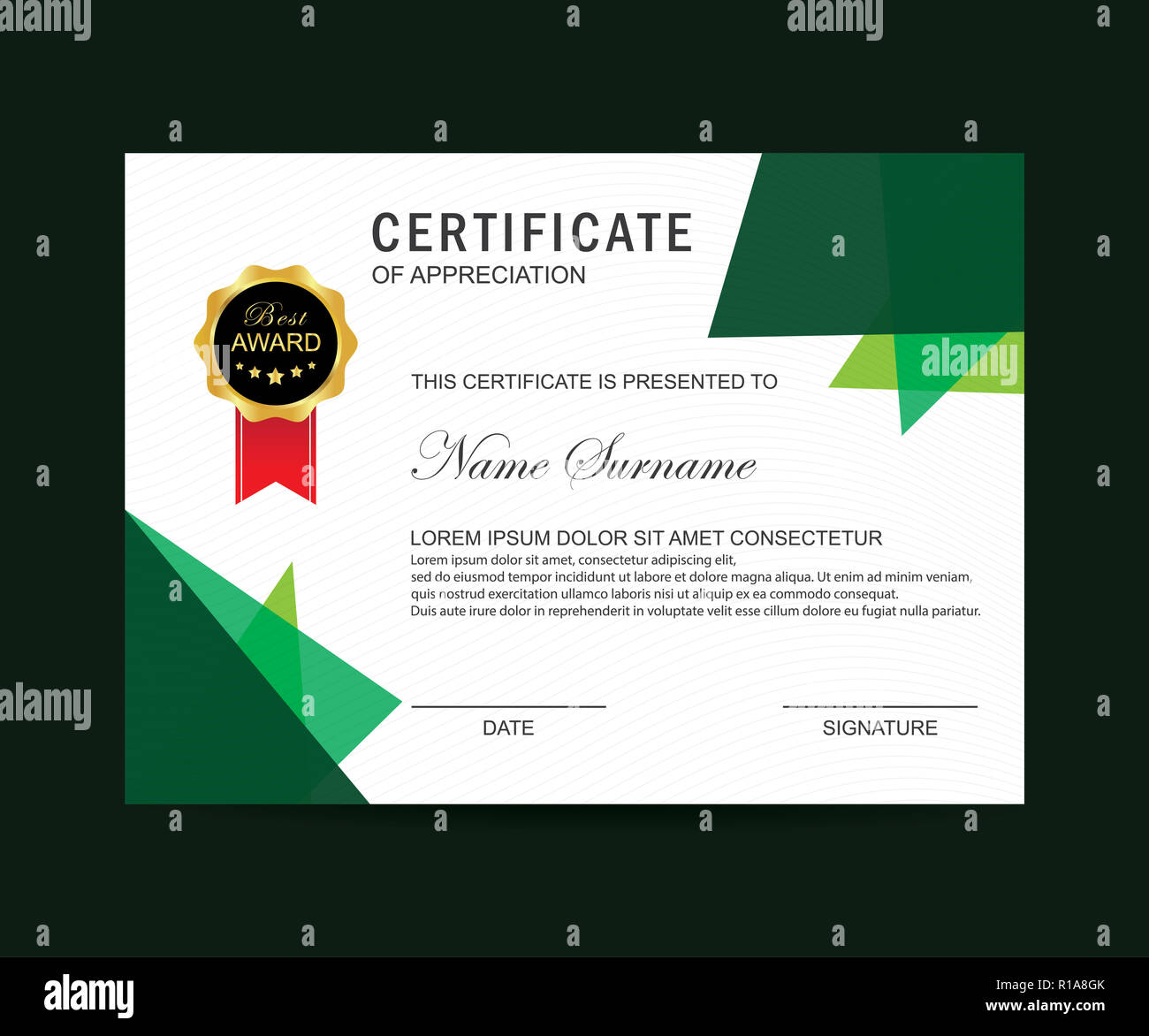 Modern trendy certificate template Stock Photo - Alamy