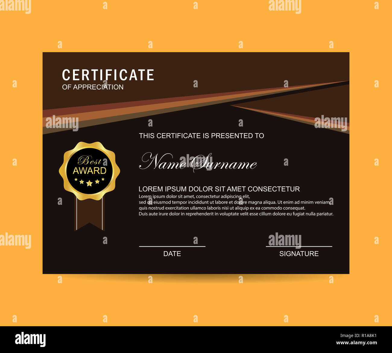 Modern trendy certificate template Stock Photo - Alamy