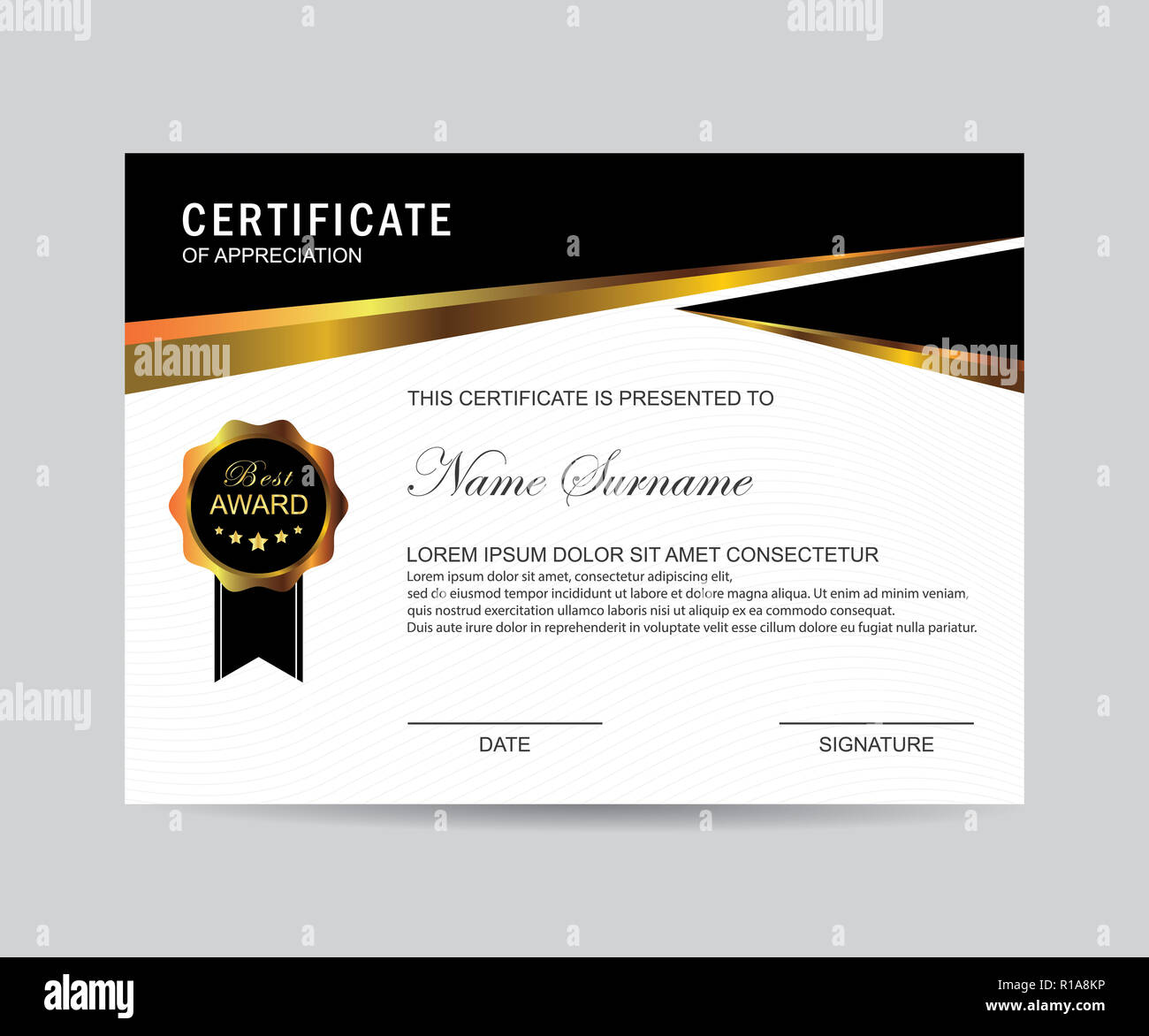 Modern trendy certificate template Stock Photo - Alamy