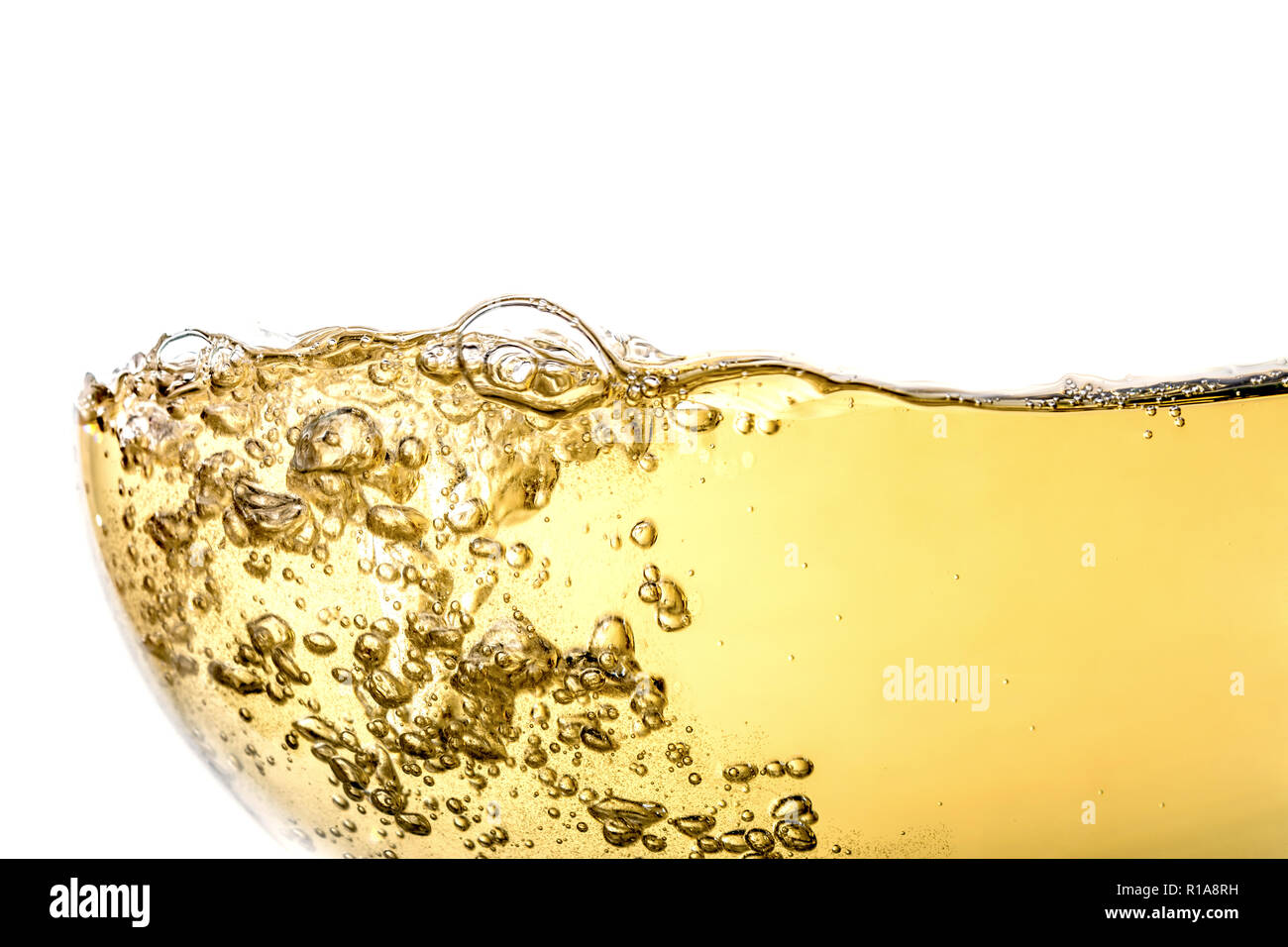 Wine in glass closeup, macro, wave of wine, splashing, splash, bubbles ...