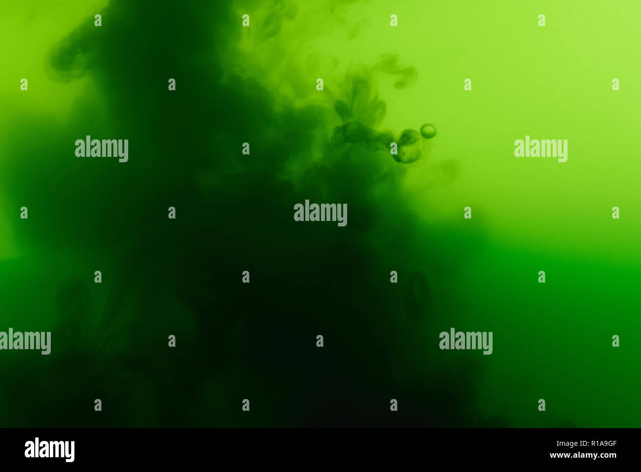 Dark green water ink background. Green liquid flow cloud Stock Photo ...