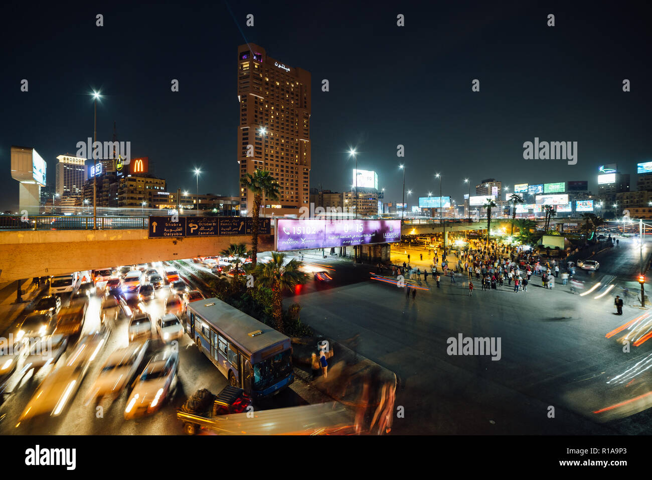 Cairo traffic night hi-res stock photography and images - Alamy