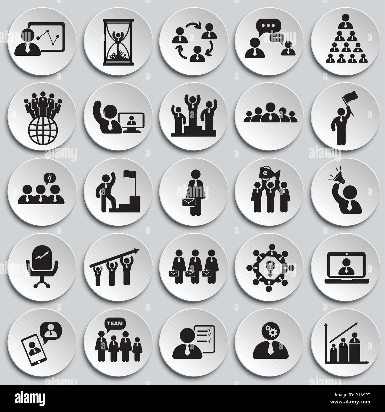 Teamwork and collaboration set on plates background Stock Vector Image ...