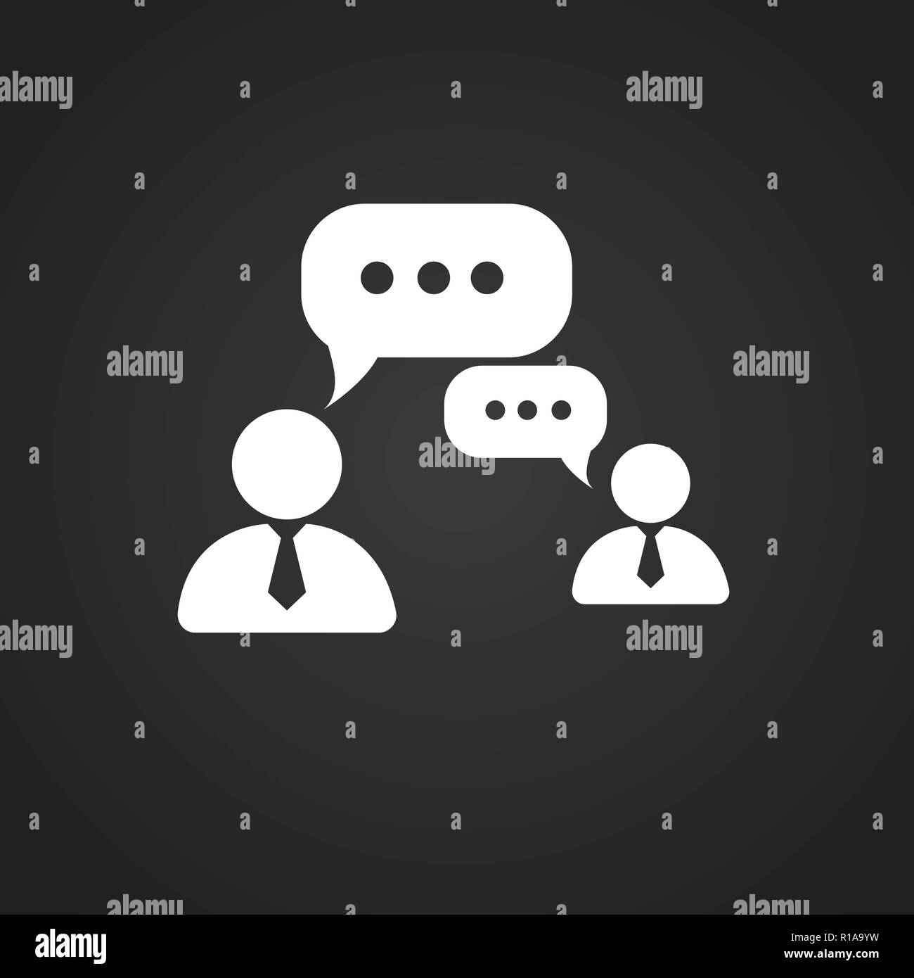 Colleagues conversation on black background Stock Vector Image & Art ...