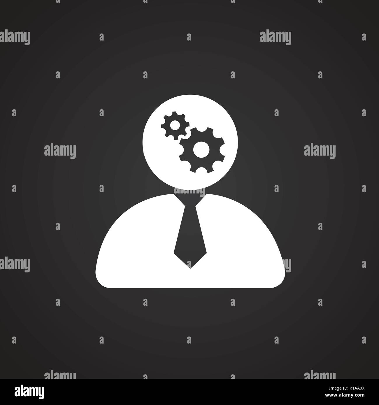 Business leader thinking on black background Stock Vector Image & Art ...