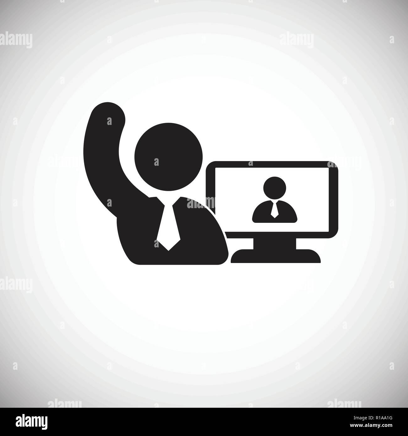 Business video call on white background Stock Vector Image & Art - Alamy