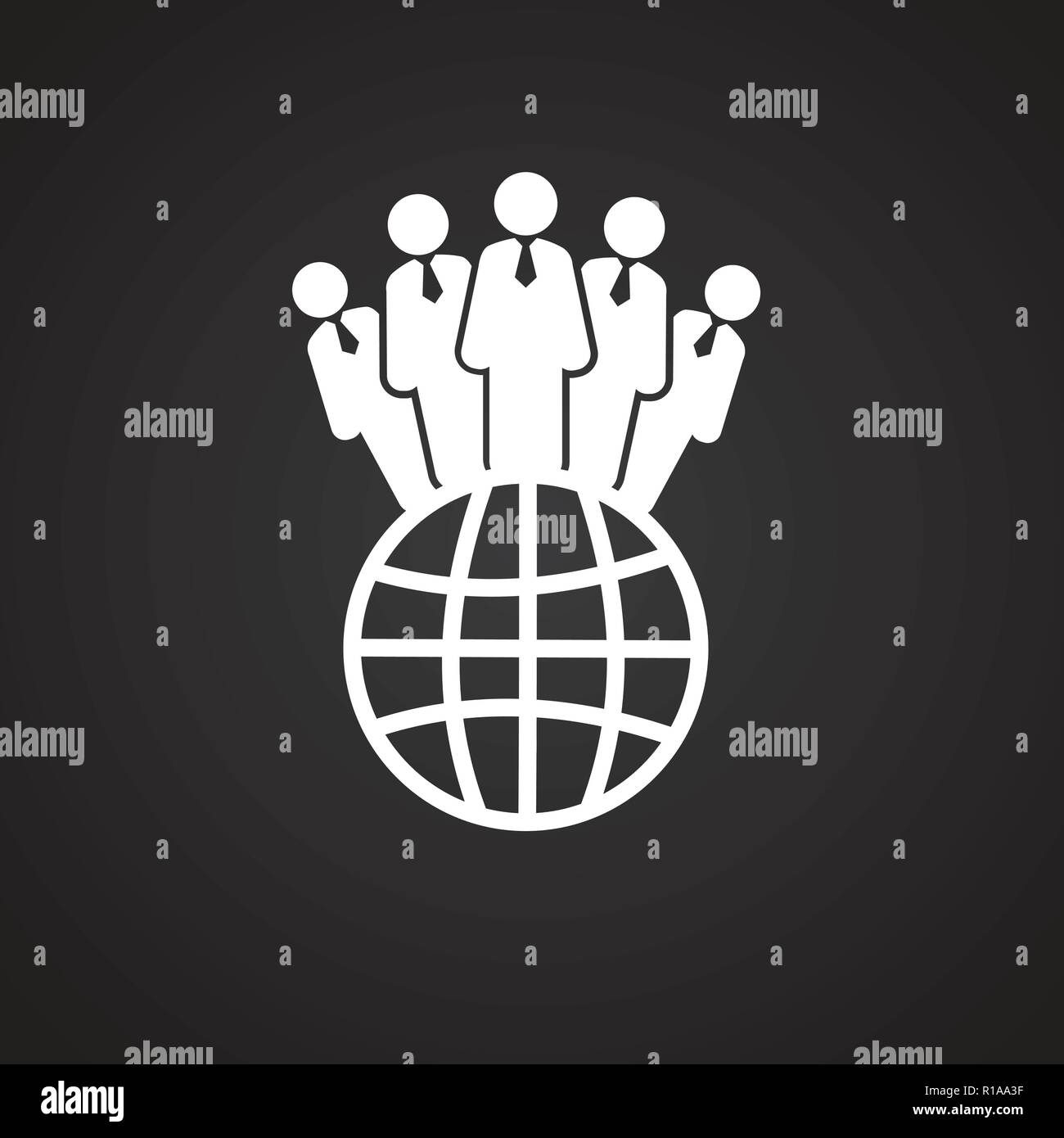 Teamwork world on black Stock Vector Images - Alamy