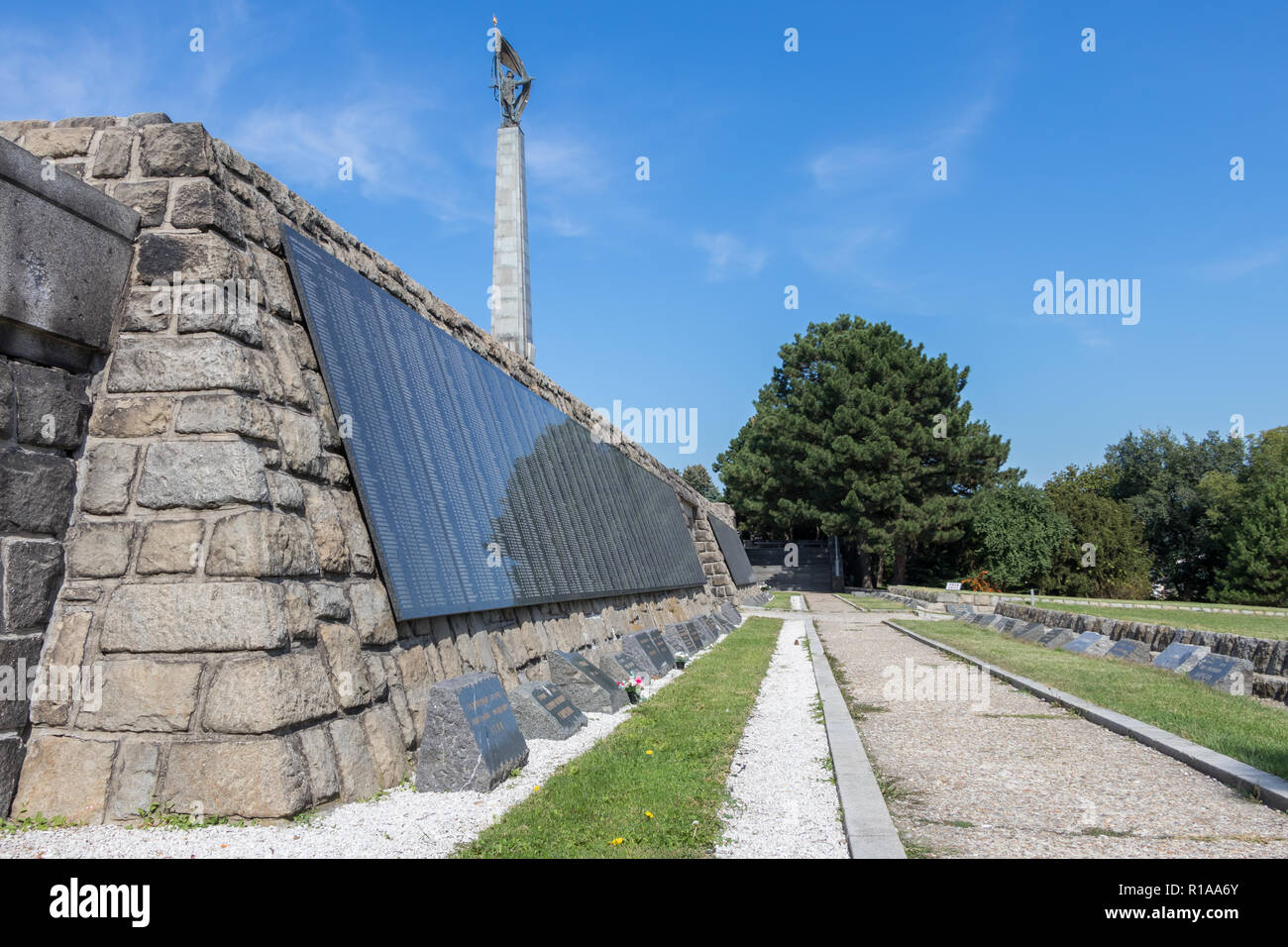 Slavin memorial monument and military cemetery Stock Photo - Alamy