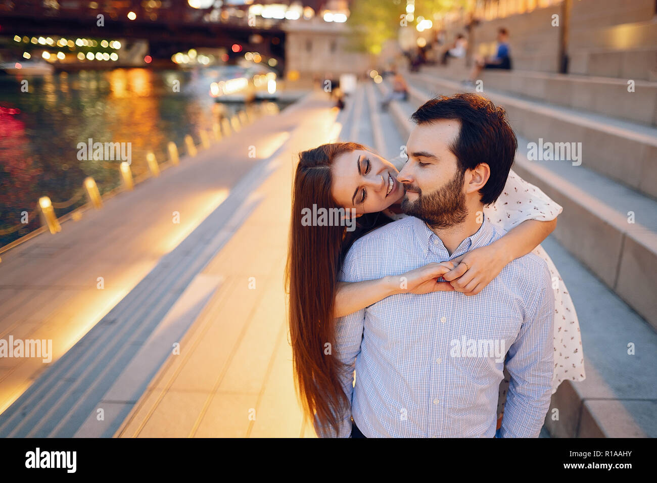 elegant couple in a city Stock Photo - Alamy